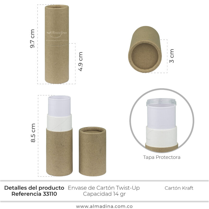 Envase de Cartón Twist Up 14 gr con Carrito Interno (Pack x 12 Unidades ...